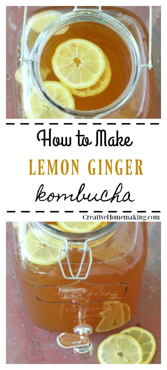 Cool & Refreshing Summer Lemon Ginger Kombucha - Creative Homemaking