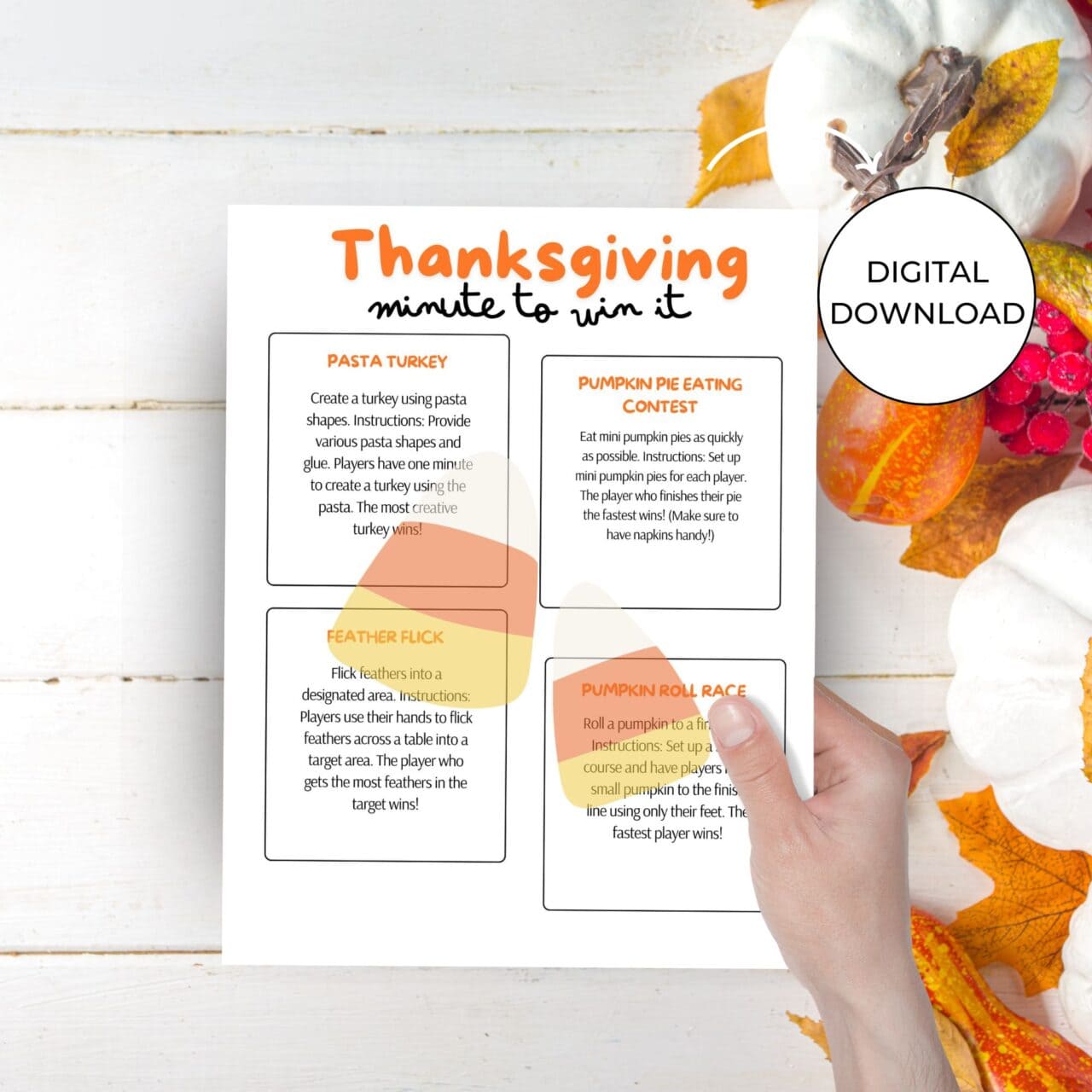 Thanksgiving Minute to Win It Challenges for Kids: Fun Games for Family ...