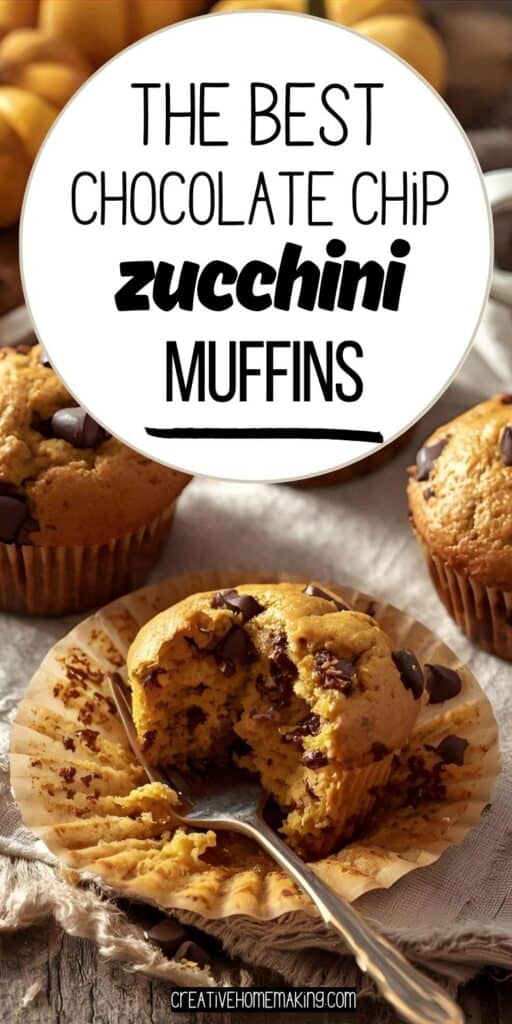 Moist & Delicious Chocolate Chip Zucchini Muffins - Creative Homemaking