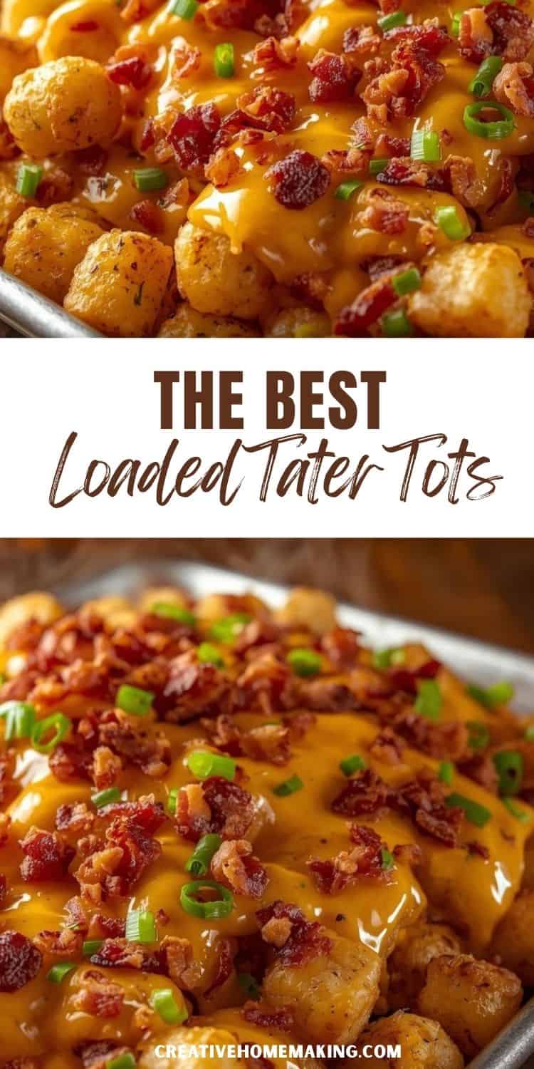 Crispy Loaded Tater Tots with Cheese and Bacon - Creative Homemaking