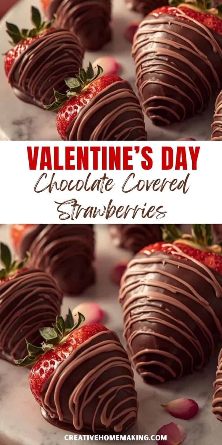 Easy Valentine's Day Chocolate Covered Strawberries - Creative Homemaking