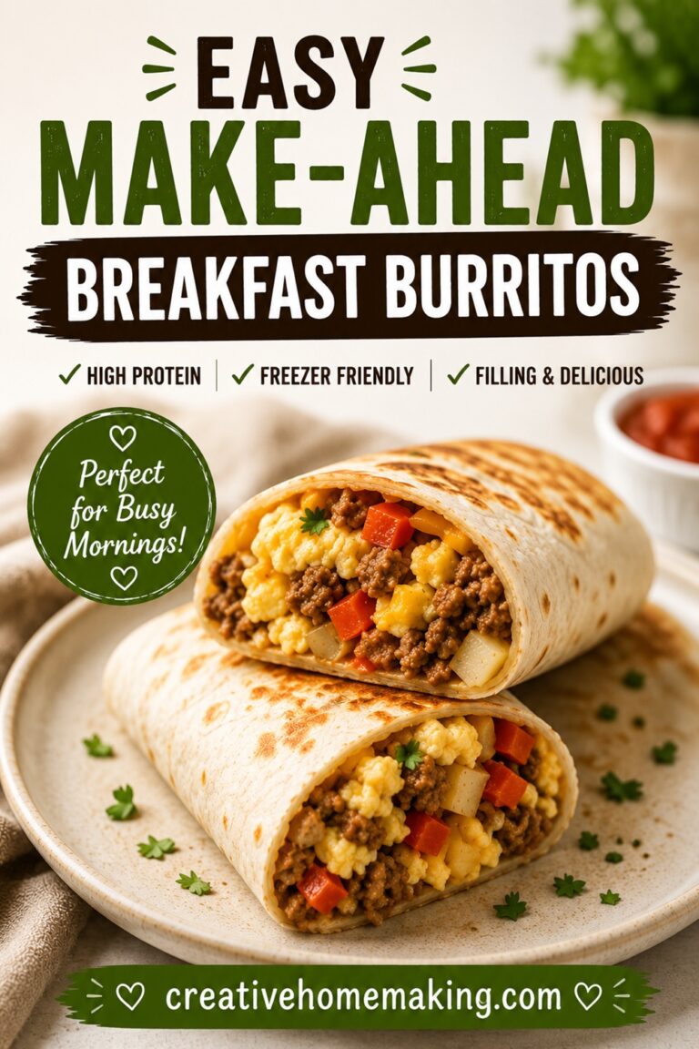 Easy Homemade Breakfast Burritos (Meal Prep Friendly) - Creative Homemaking